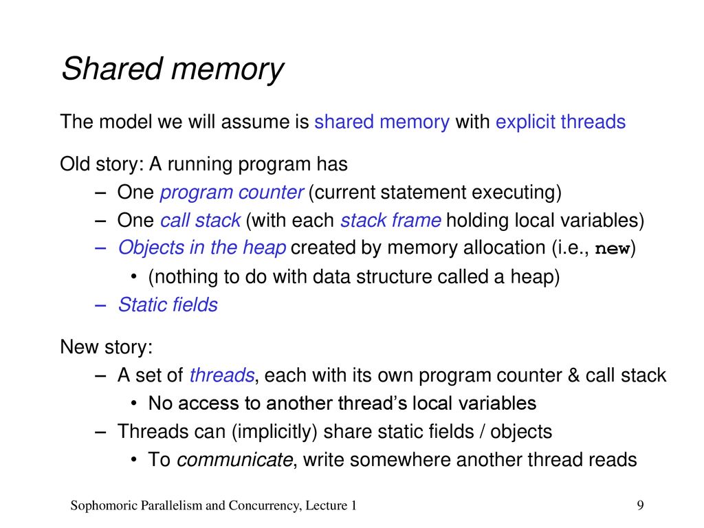 A Sophomoric Introduction To Shared Memory Parallelism And Concurrency Lecture 1 Introduction To