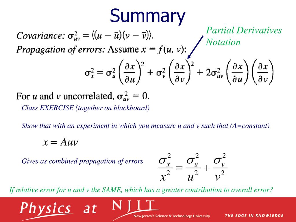 Error Propagation Differentiation Error Propagation Differentiation