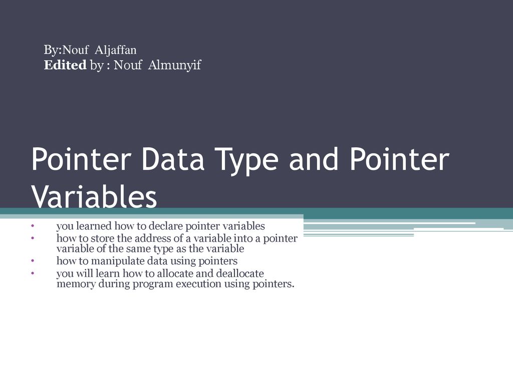 Pointer Data Type And Pointer Variables Ppt Download