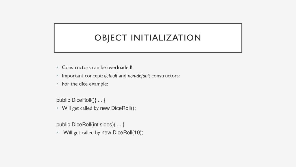 Class Constructor Recall We Can Give Default Values To Instance Variables Of A Class The 0996
