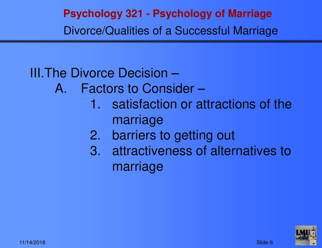 Divorce Qualities Of A Successful Marriage Ppt Download