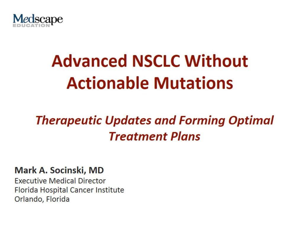 Advanced Nsclc Without Actionable Mutations Ppt Download