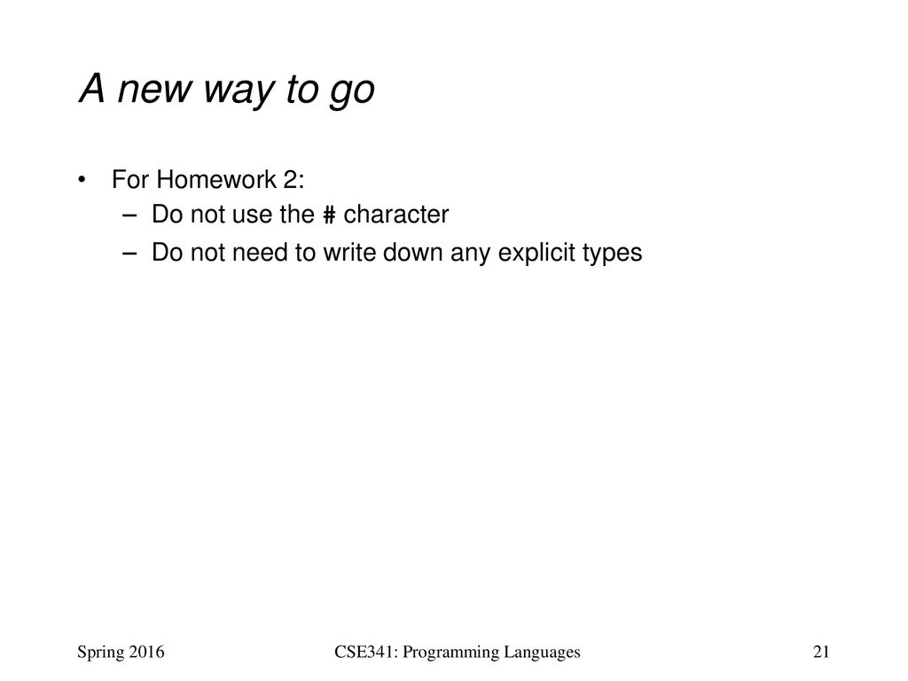 Cse341 Programming Languages Lecture 5 More Datatypes And Pattern Matching Dan Grossman Spring