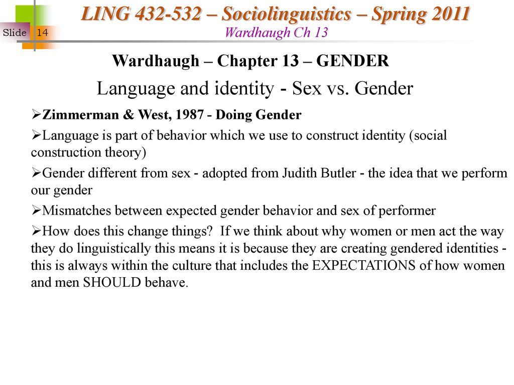 Wardhaugh Chapter 13 Gender Ppt Download