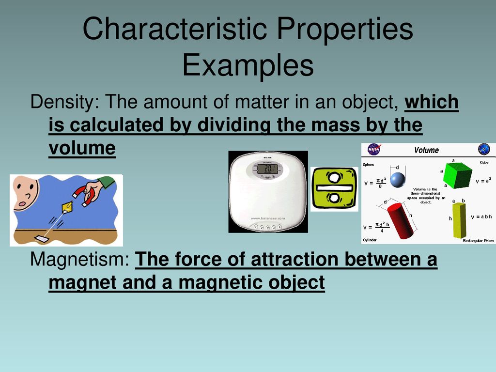 Characteristic Property Examples Characteristic Property Examples