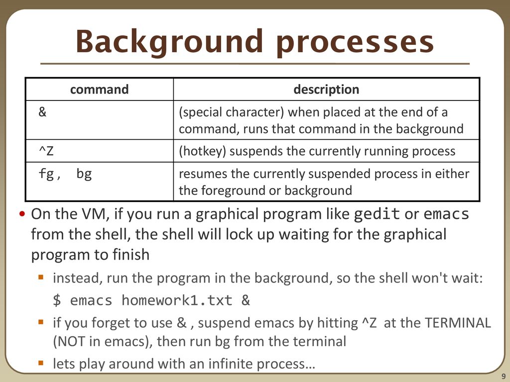 Cse 391 Lecture 3 Bash Shell Continued Processes Multi User Systems Remote Login Editors