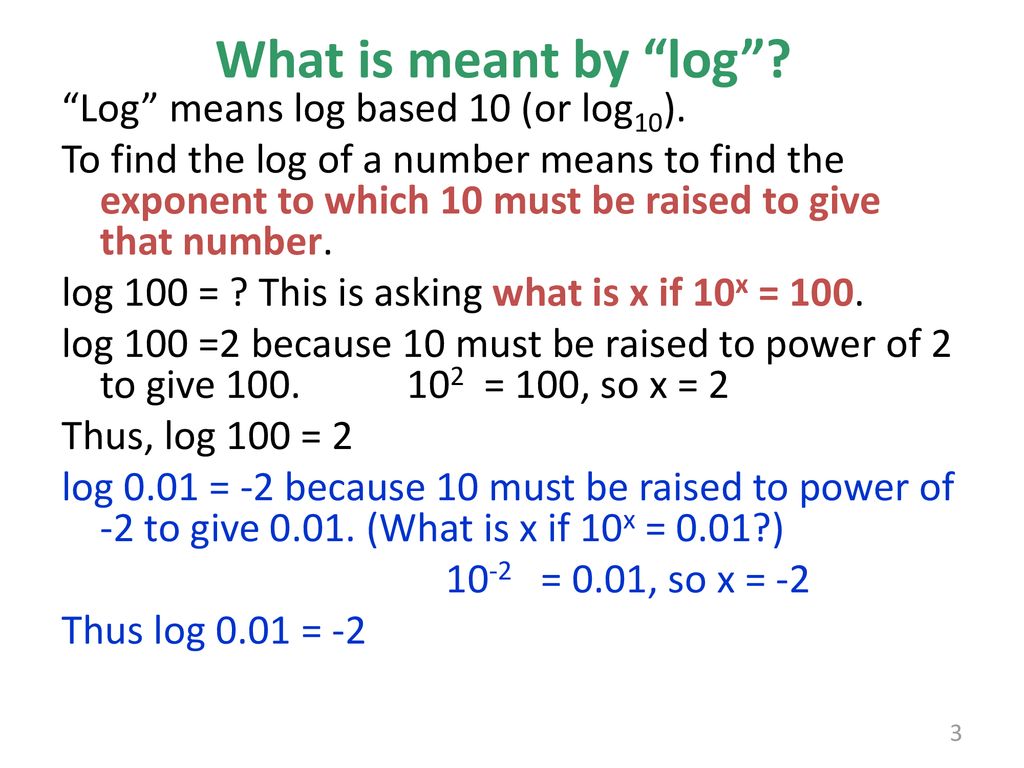 Review of Logarithm for General Chemistry II - ppt download Review of Logarithm for General Chemistry II - ppt download