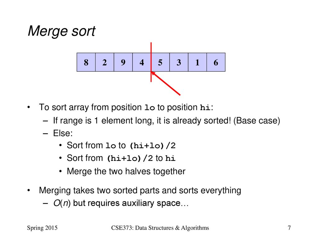 Cse373 Data Structure And Algorithms Lecture 22 More Sorting Ppt Download