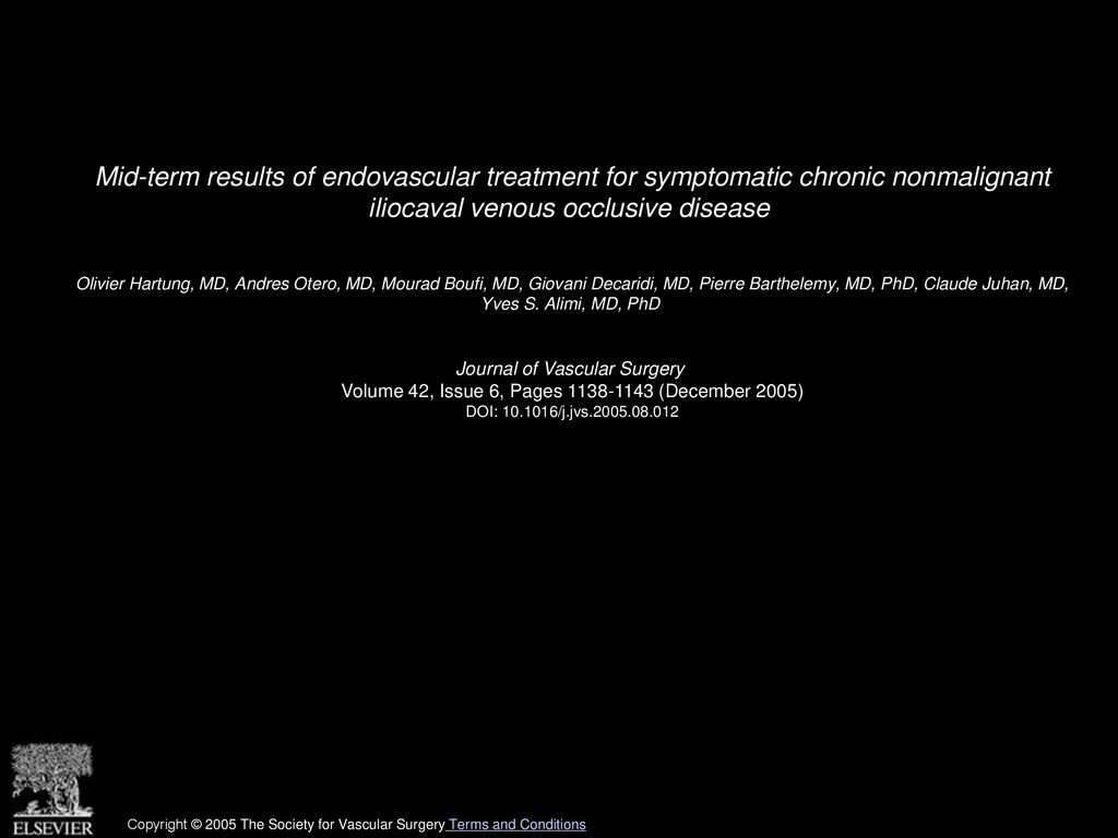 Mid Term Results Of Endovascular Treatment For Symptomatic Chronic
