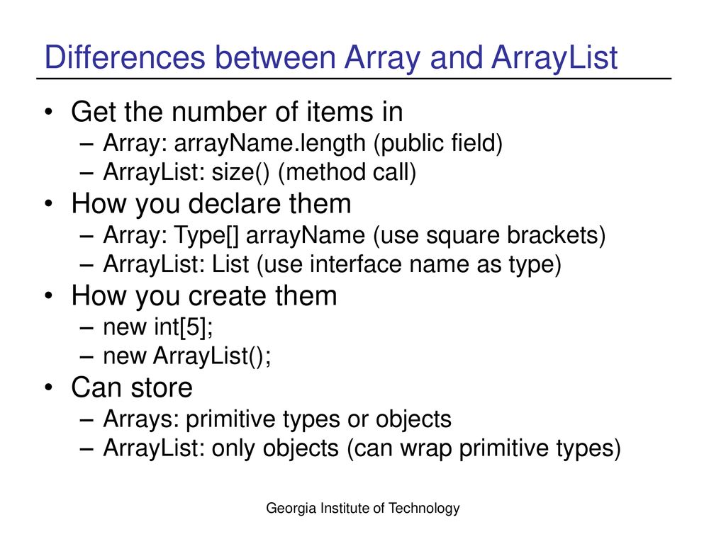 Arrays versus ArrayList - ppt download Arrays versus ArrayList - ppt download