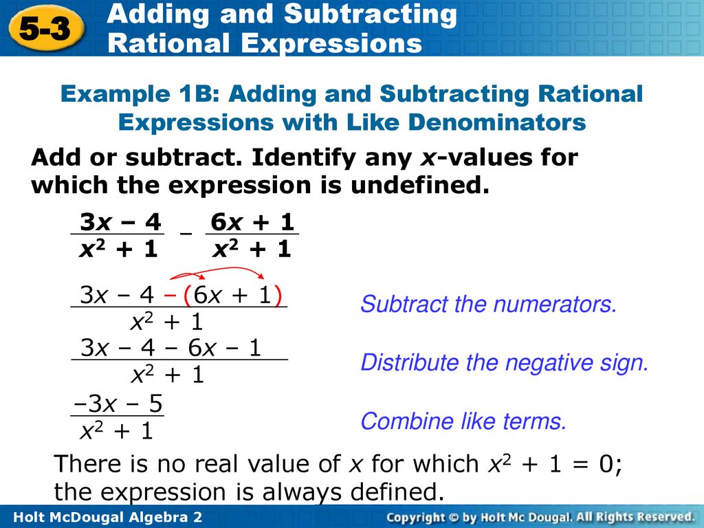 Adding And Subtracting Rational Expressions Is Similar To Adding And