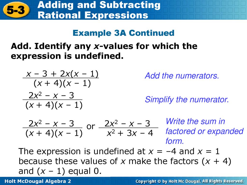 Adding And Subtracting Rational Expressions Is Similar To Adding And