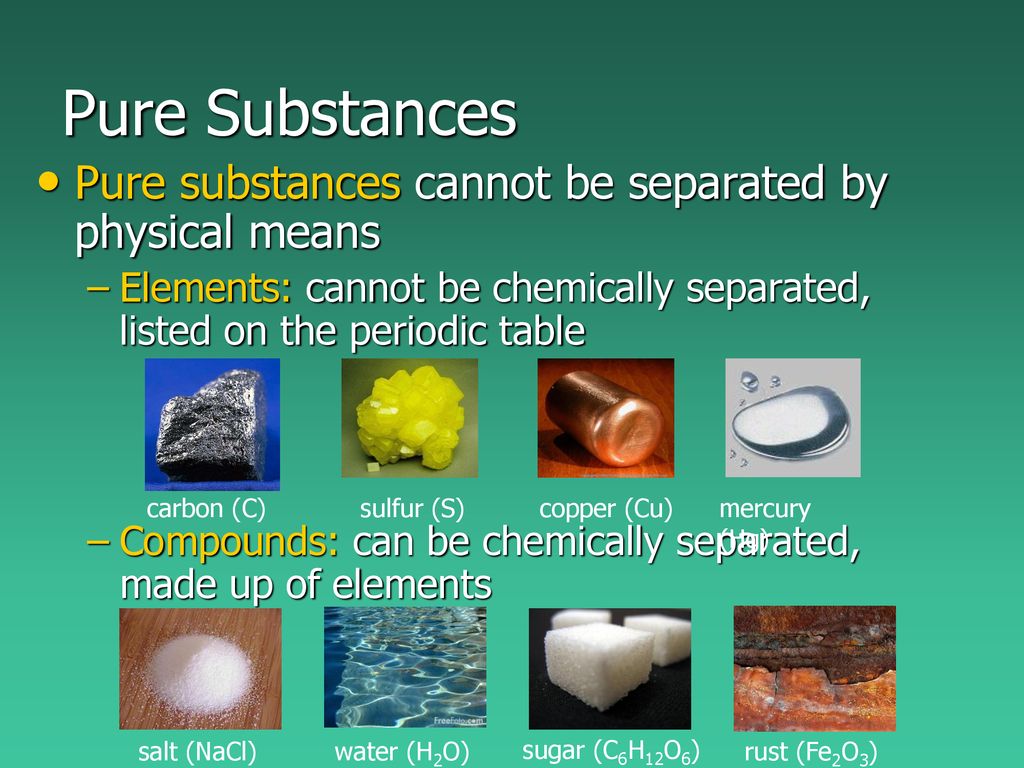 Pure Substance Examples List