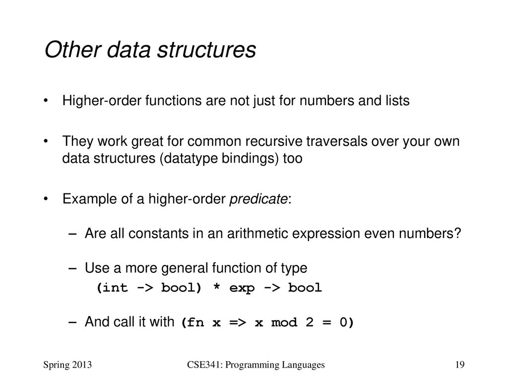 Cse341 Programming Languages Lecture 7 First Class Functions Ppt Download