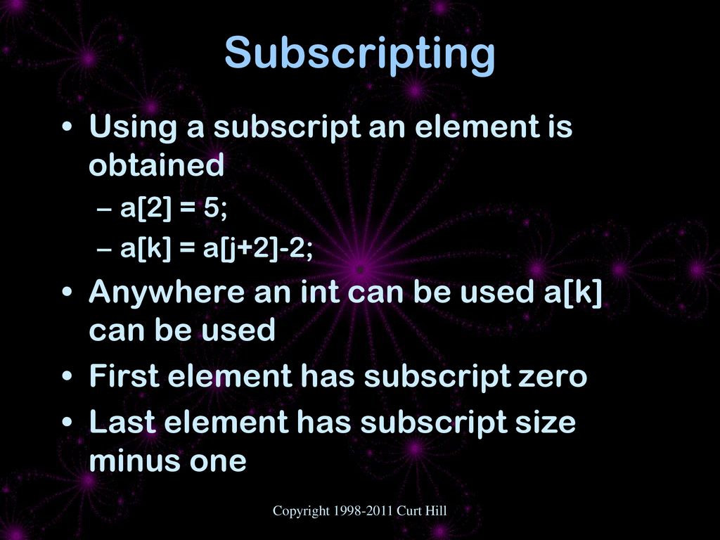 Arrays In Java What Why And How Copyright Curt Hill Ppt Download