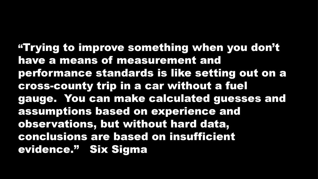 “trying To Improve Something When You Dont Have A Means Of Measurement