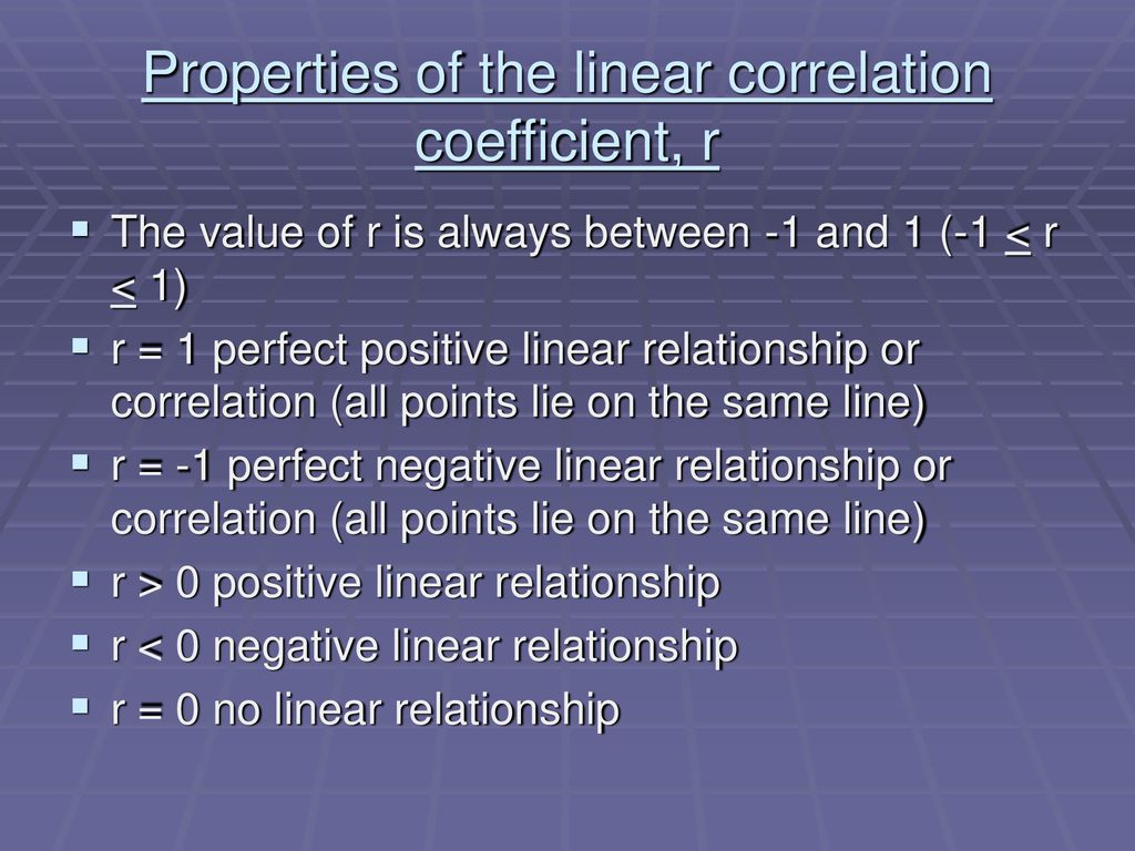 The Linear Correlation Coefficient Ppt Download