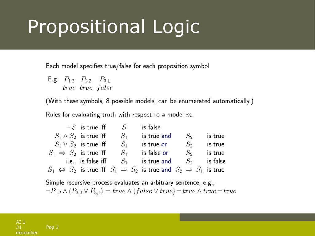 Artificial Intelligence: Agents and Propositional Logic. - ppt download Artificial Intelligence: Agents and Propositional Logic. - ppt download