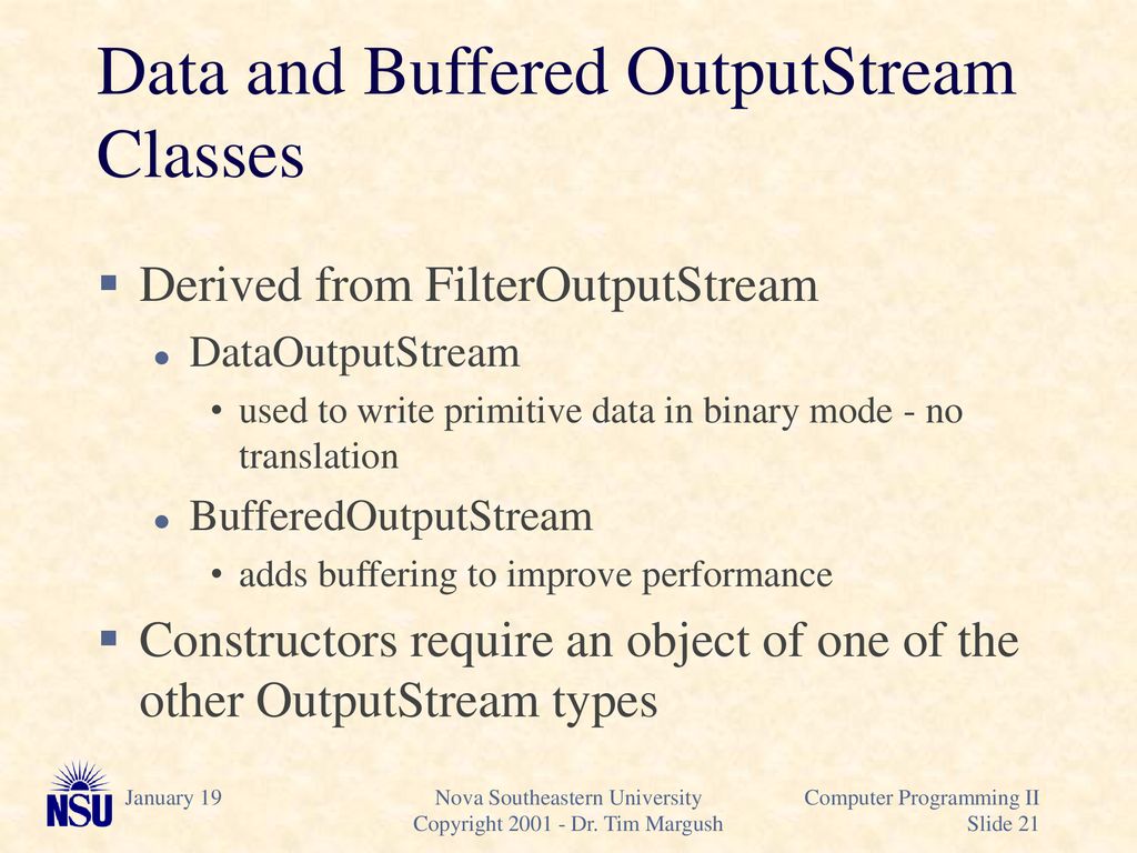 Stream Oriented Io Computer Programming Ii Dr Tim Margush Ppt Download