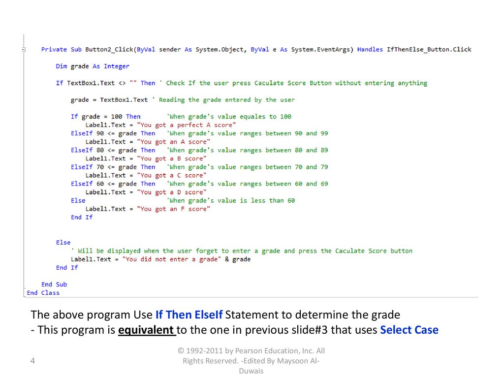 Chapter 4 Selectcase Multiple Selection Statement And Logical Operators Ppt Download