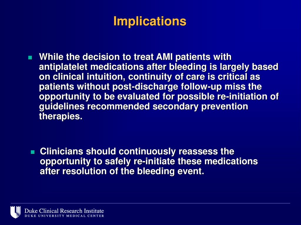 Antiplatelet Therapy Use After Discharge Among Acute Myocardial