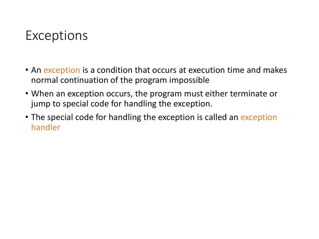 Exception Handling Ppt Download