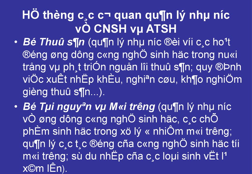 Qu¶n Lý An Toµn Sinh Häc ë ViÖt Nam Ppt Download