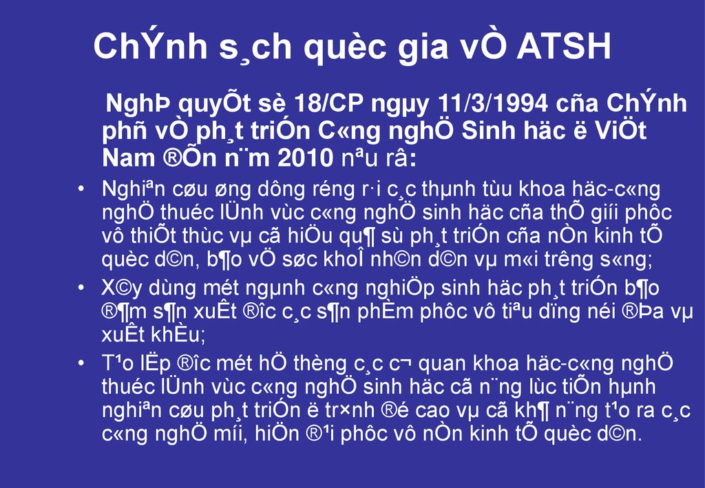 Qu¶n Lý An Toµn Sinh Häc ë ViÖt Nam Ppt Download