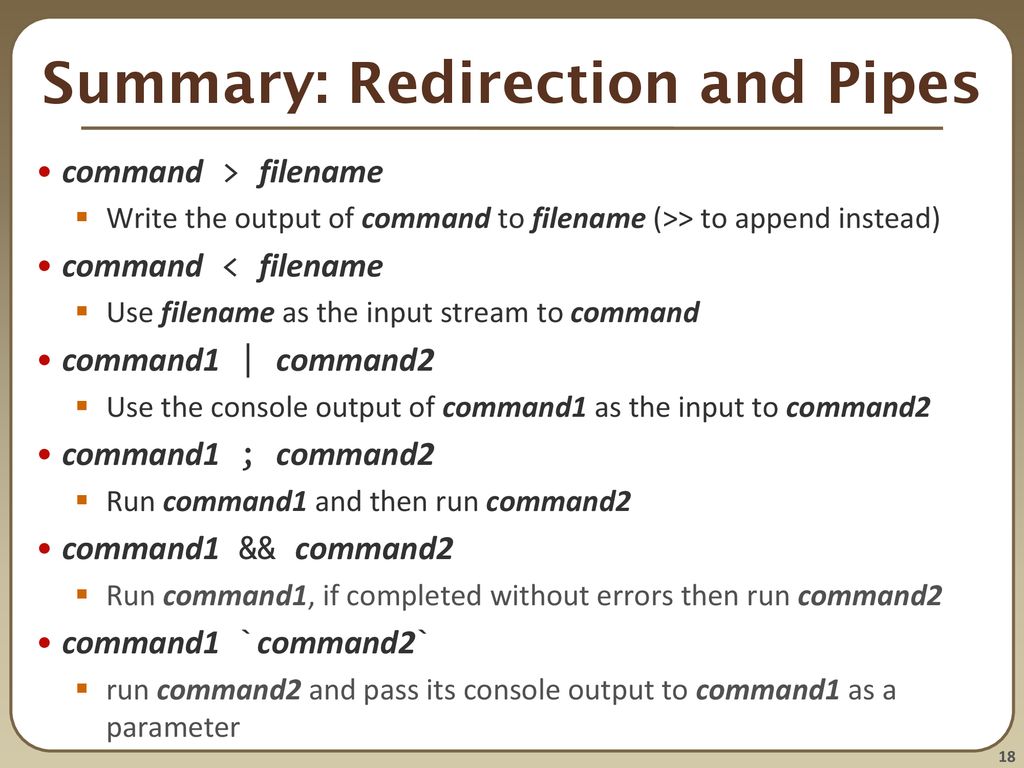 Exploring Shell Commands Streams Redirection And Processes Ppt Download