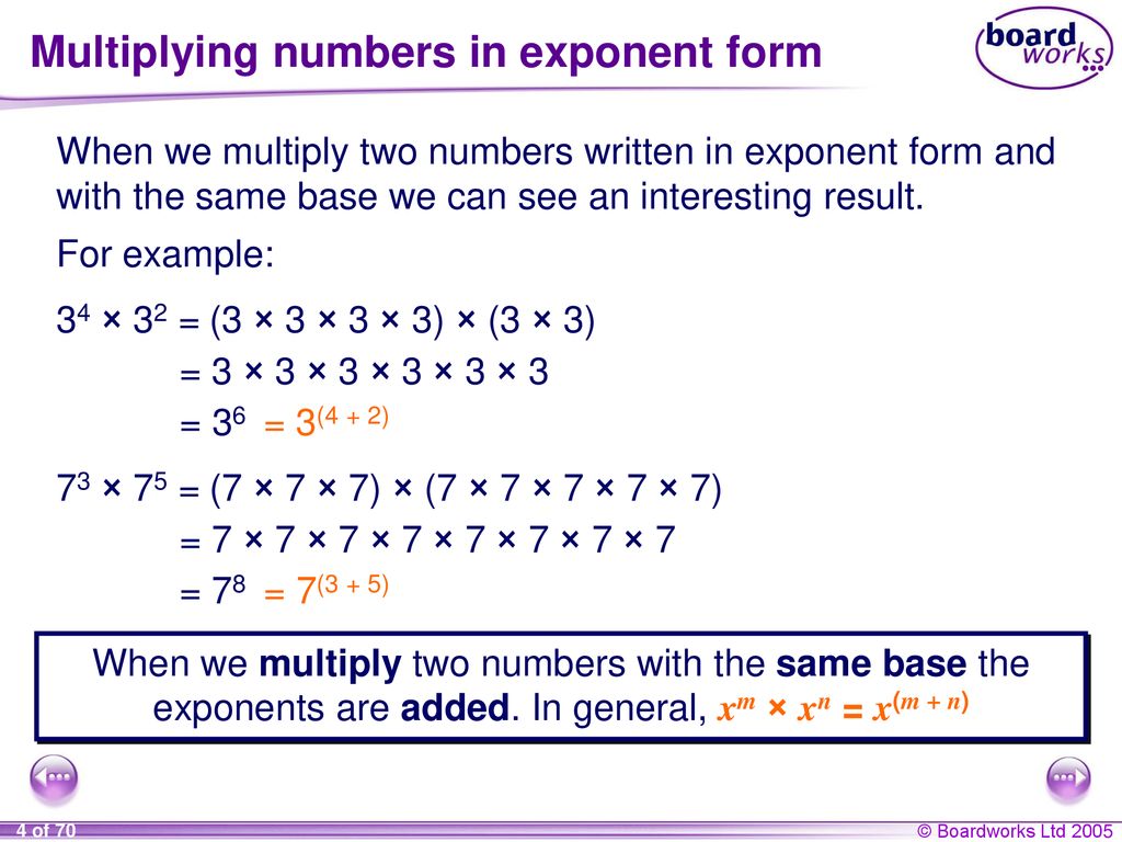 Exponential Form Example Exponential Form Example