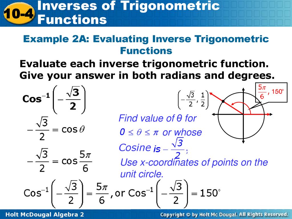 Inverses Of Trigonometric Functions Ppt Download