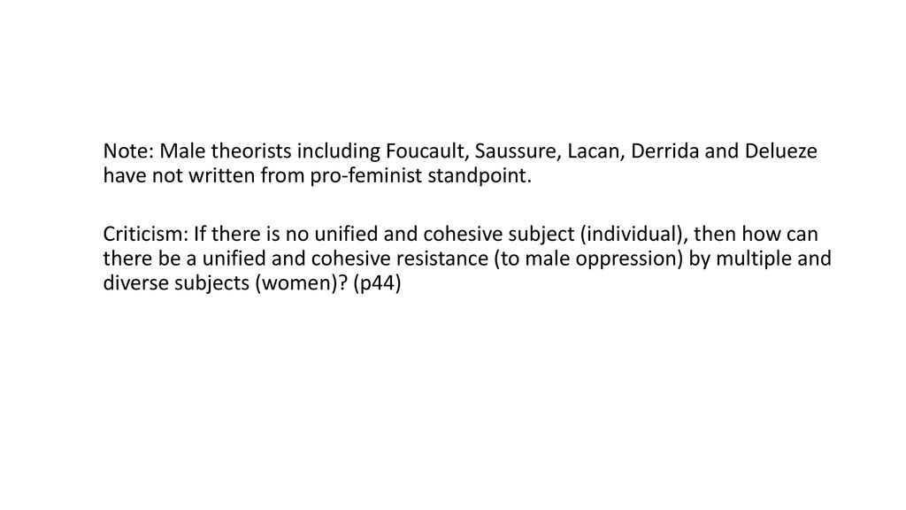 Post Structuralist And Postmodernist Approaches To Gender Theory Ppt