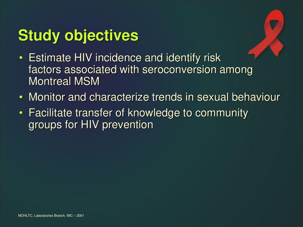 Trends In Hiv Incidence And Sexual Behaviour Among A Cohort Of Men Who
