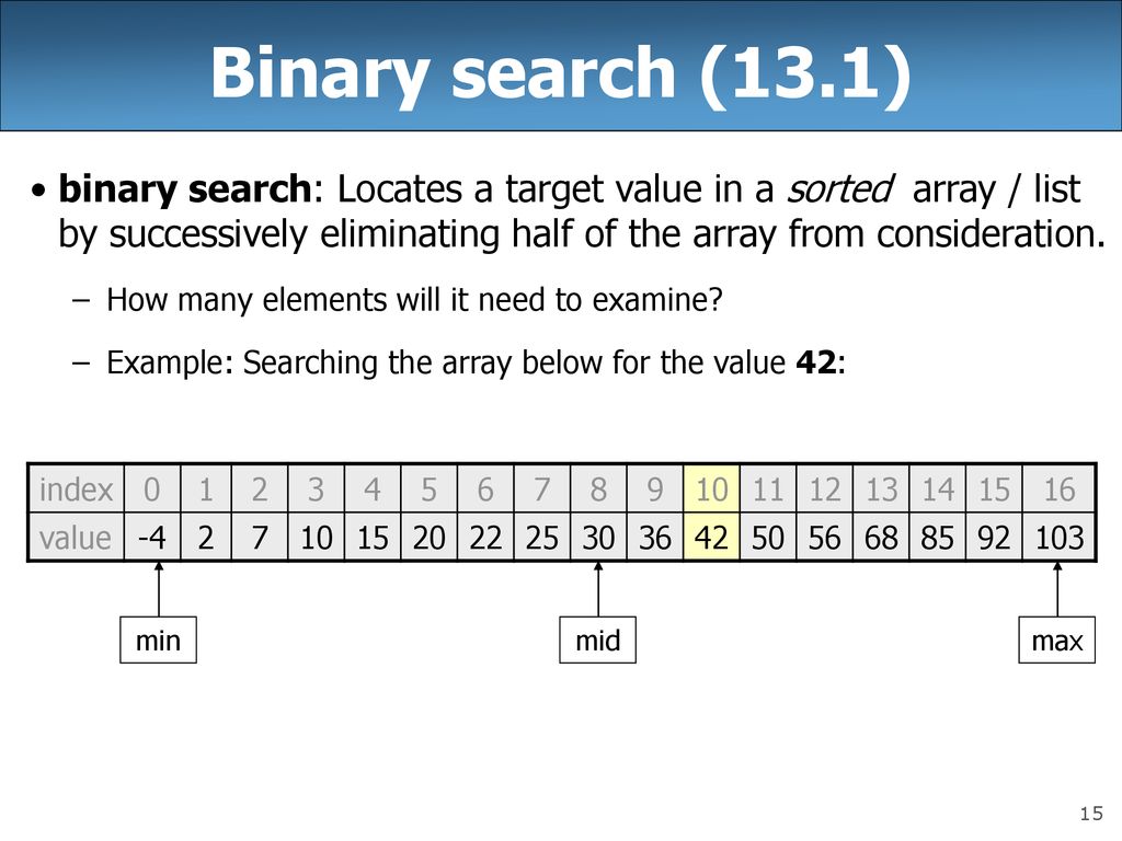 Cse 143 Lecture 4 Implementing Arrayintlist Binary Search Ppt Download