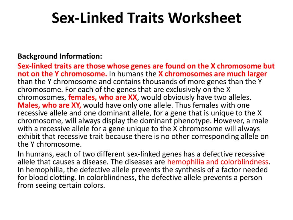 34 Sex Linked Traits Worksheet Answer Key Support Worksheet