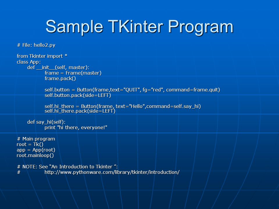 Tkinter python program examples - taleslimi Tkinter python program examples - taleslimi