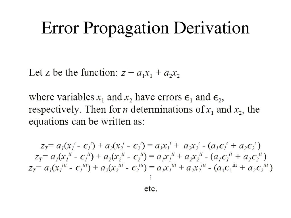Error Propagation Differentiation