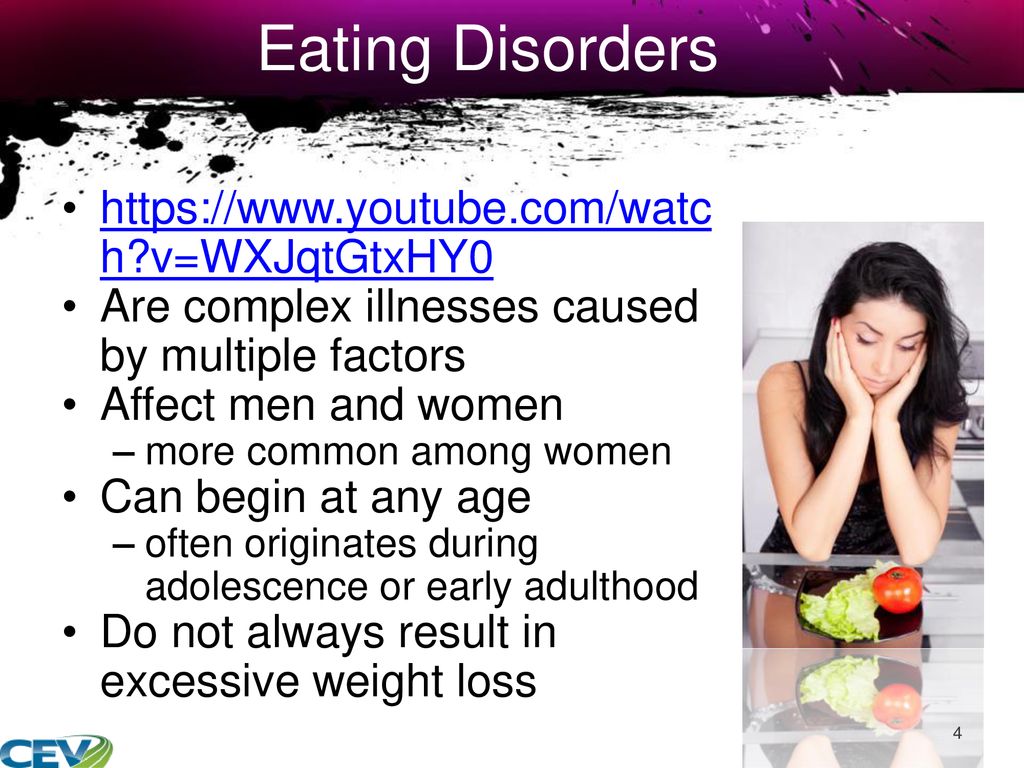 Objectives To Define The Various Types Of Eating Disorders Ppt Download