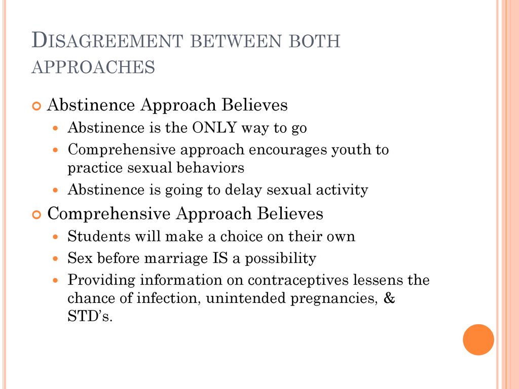Sex Education Comprehensive Vs Abstinence Ppt Download