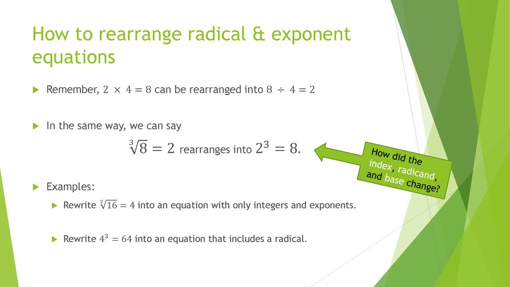 Converting Between Radicals And Rational Exponents Ppt Download