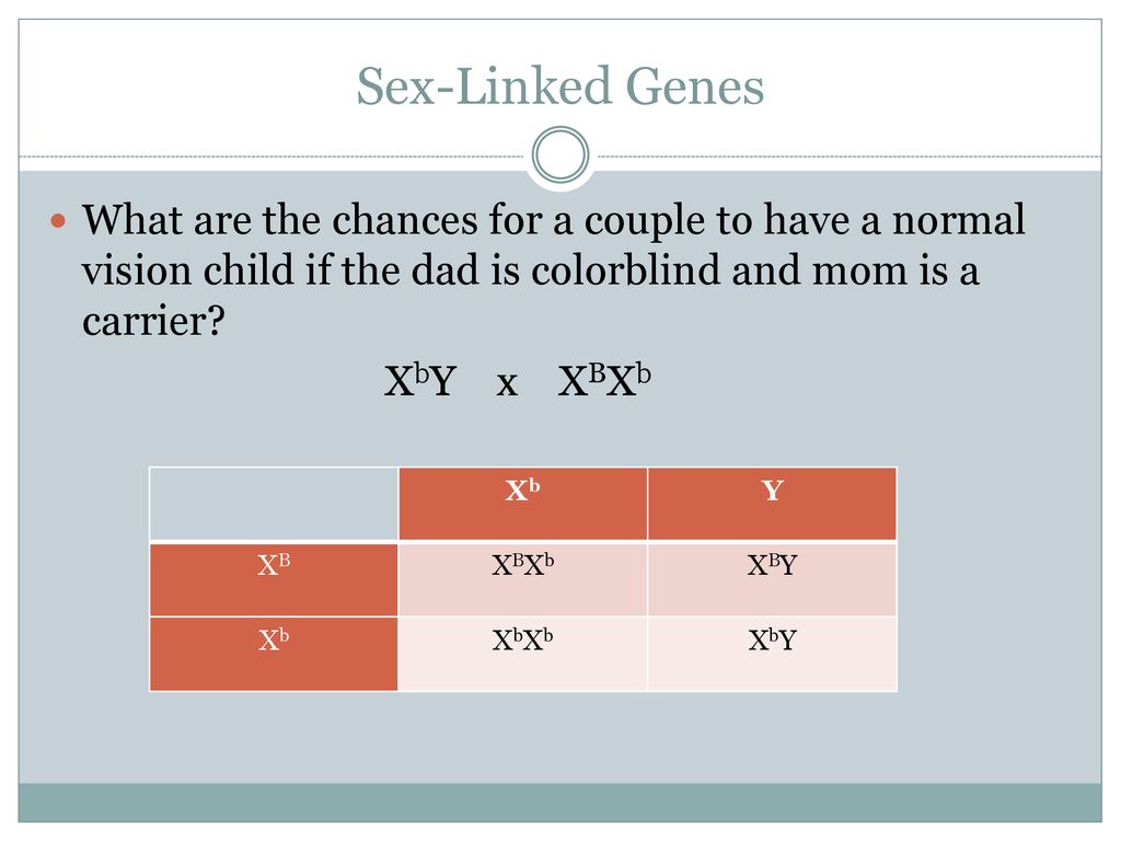 Inheritance Of Sex Linked Genes Ppt Download