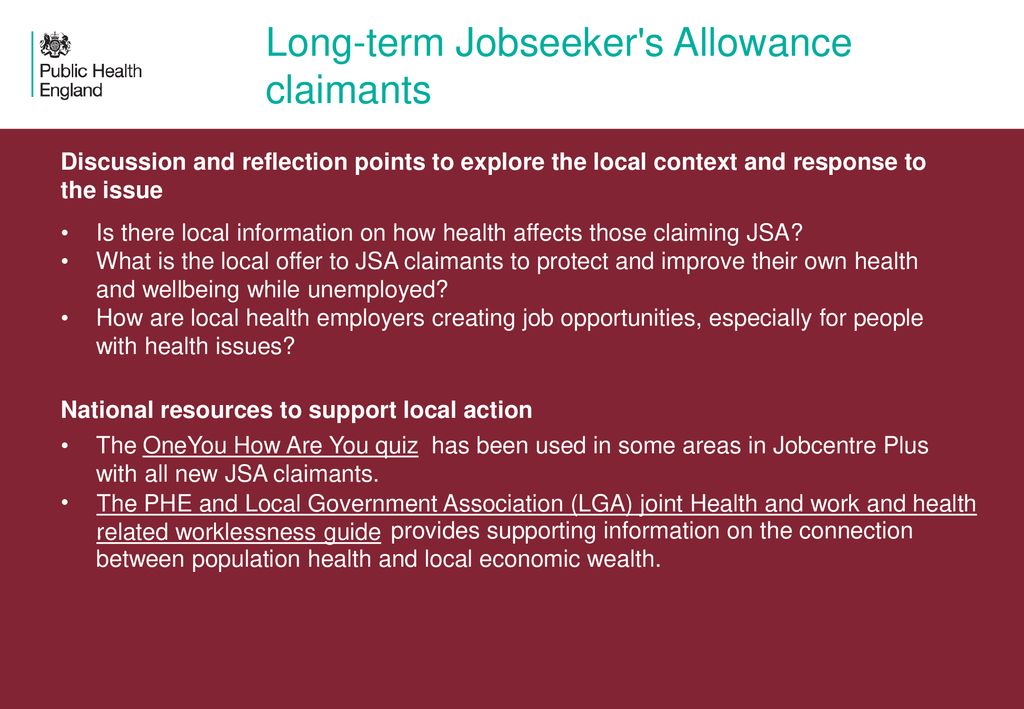 Work Worklessness And Health Local Infographic Tool Ppt Download