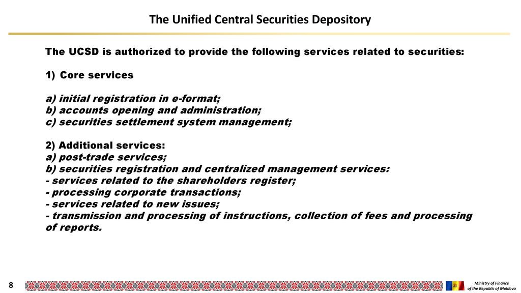 The Unified Central Securities Depository Ppt Download