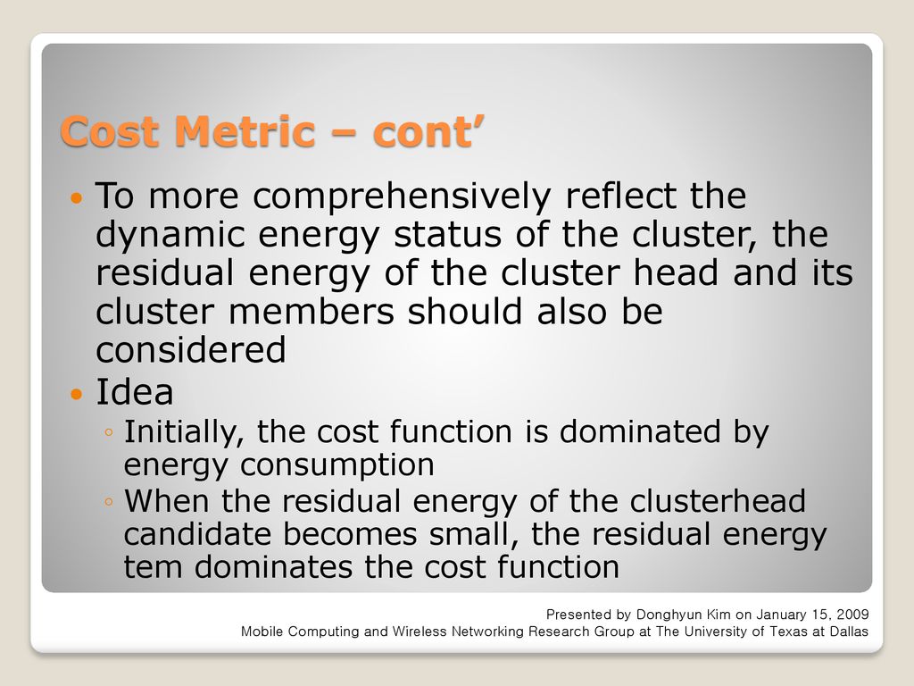 Distributed Minimum Cost Clustering For Underwater Sensor Networks Ppt Download