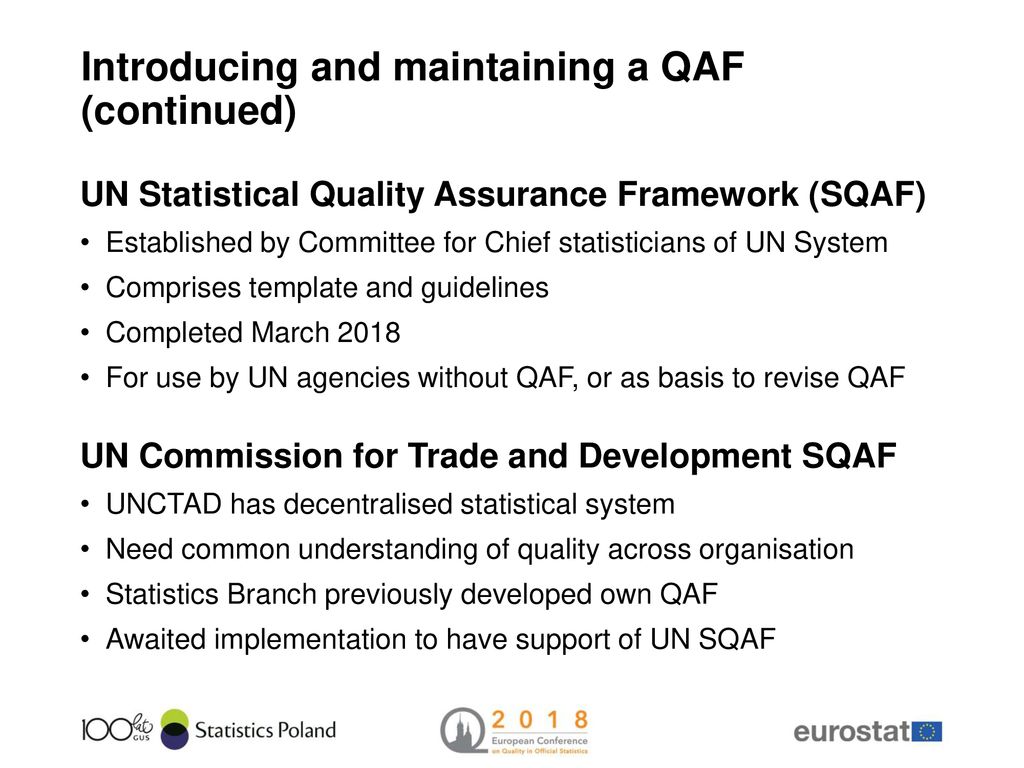 Experiences In Developing Statistical Quality Frameworks Ppt Download