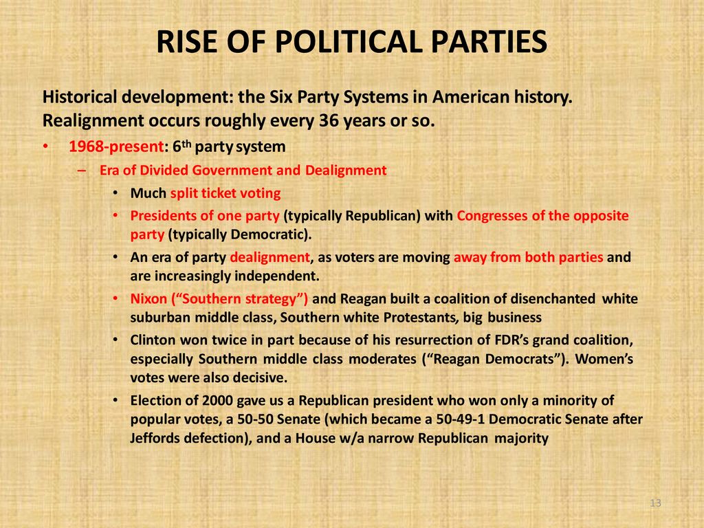 History Of Political Parties Ppt Download
