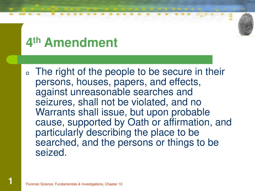4th Amendment The Right Of The People To Be Secure In Their Persons