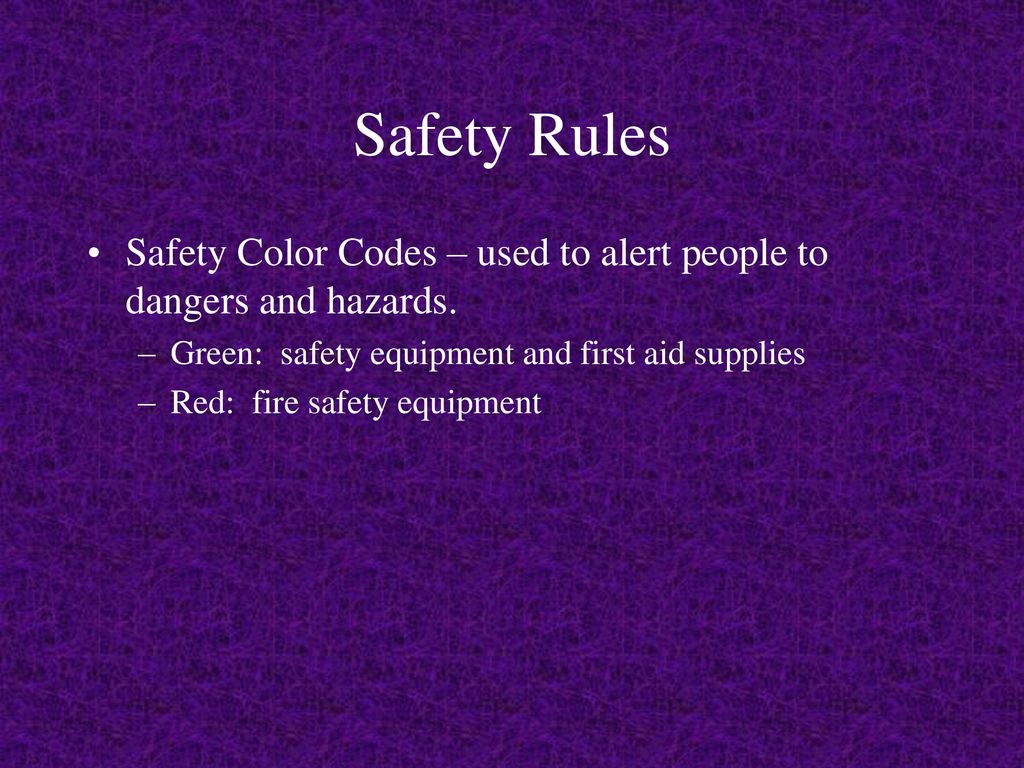 Objective Explain Safety Rules Including Color Codes And The Importance Of Good Housekeeping