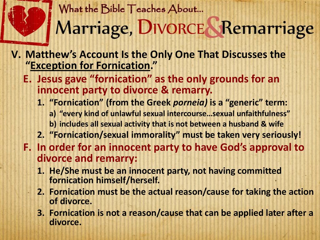 Matthew 19 9 Adultery And Jesus One Exception Ppt Download