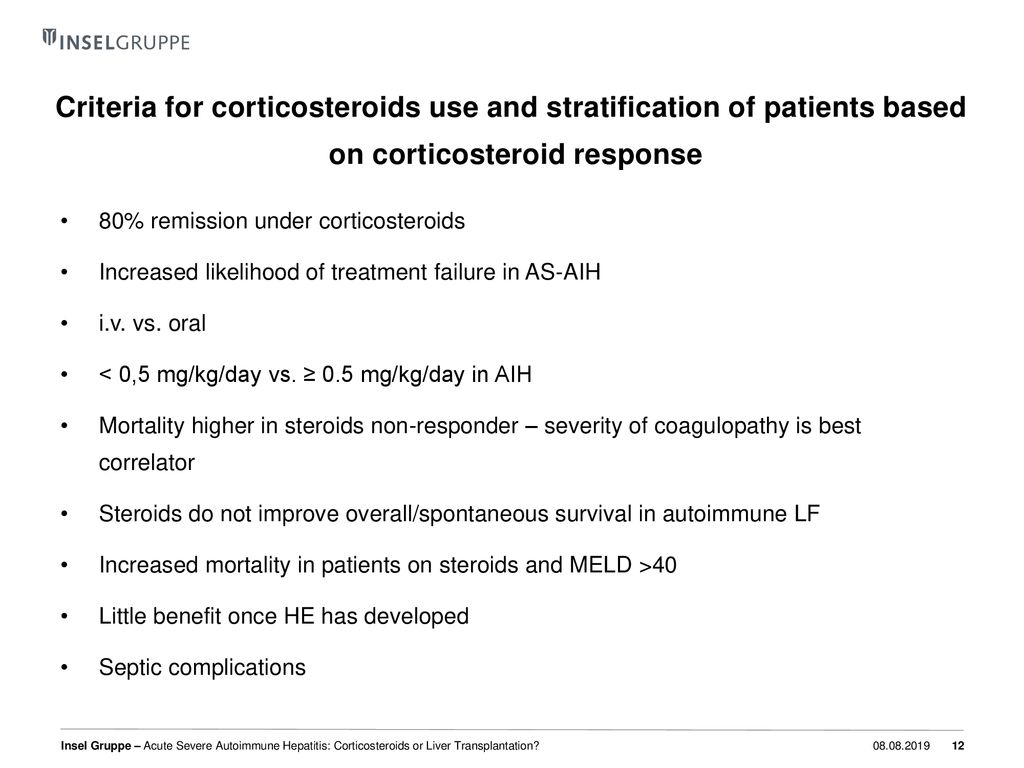 Acute Severe Autoimmune Hepatitis Corticosteroids Or Liver